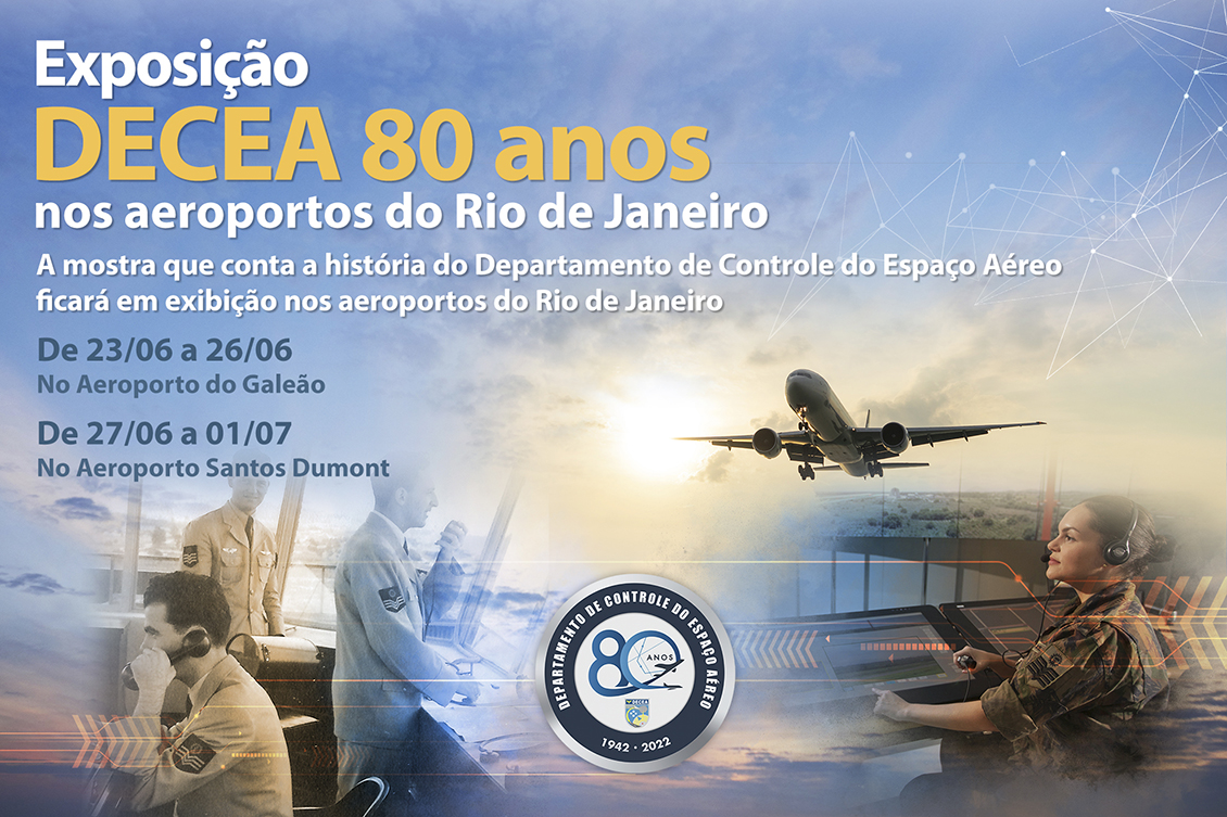 DECEA » Exposição DECEA 80 anos chega aos aeroportos do Rio de Janeiro